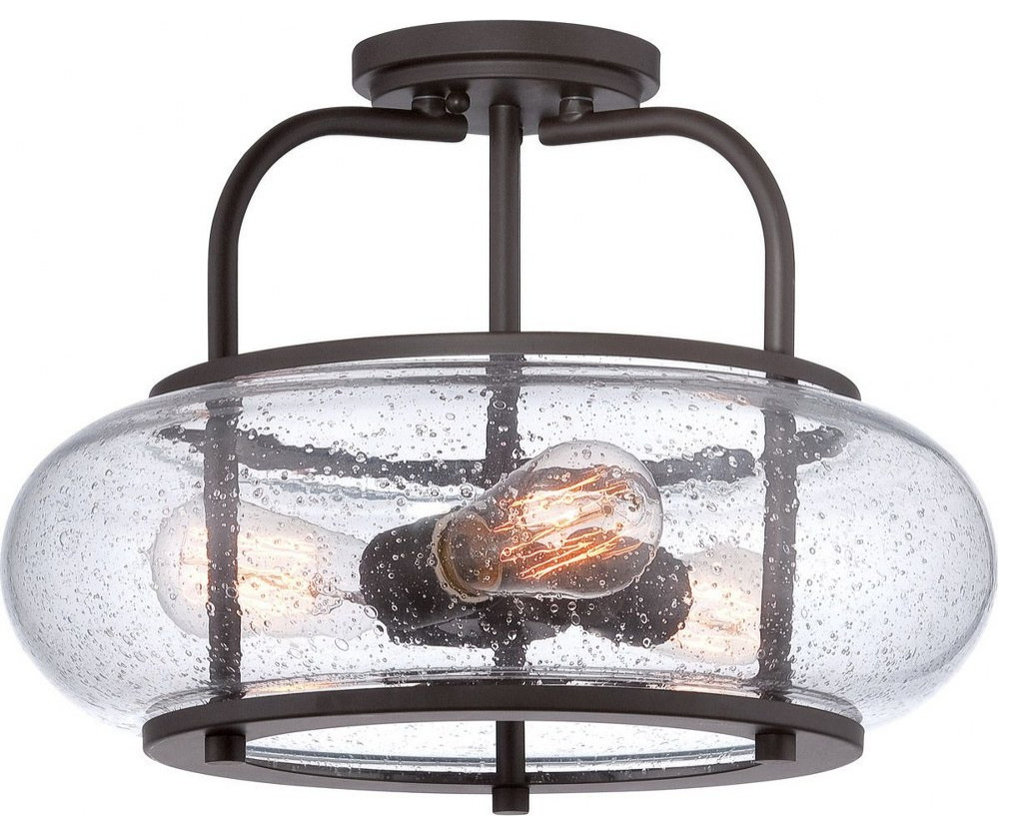 3 Light Semi-Flush MountFlush Mount-Old Bronze Finish - Ceiling - Semi ...