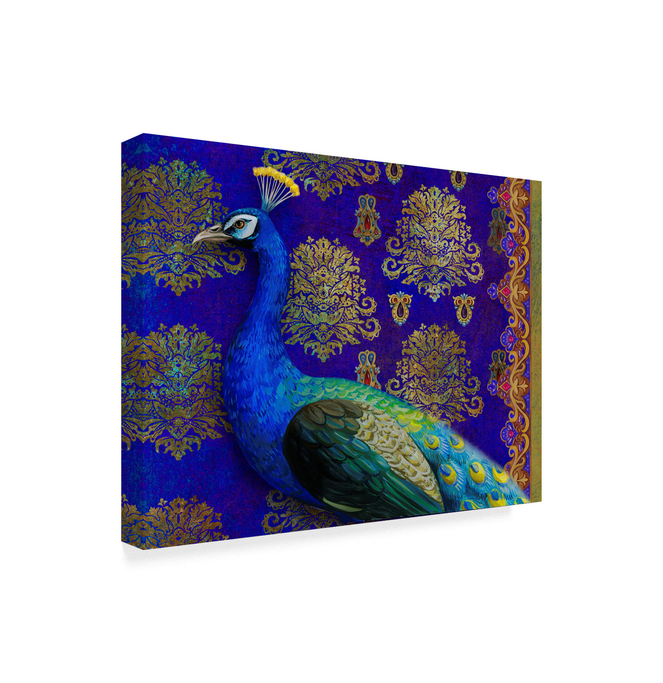 Maria Rytova 'Indian Peacock' Canvas Art, 47"x35" - Tropical - Prints ...