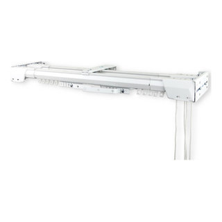 White Heavy Duty Double Traverse Rod, Center Open 48-84" - Contemporary ...