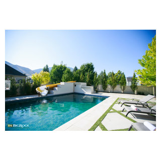 Slide And Hot Tub - Traditional - Pool - Salt Lake City - by Big Rock ...
