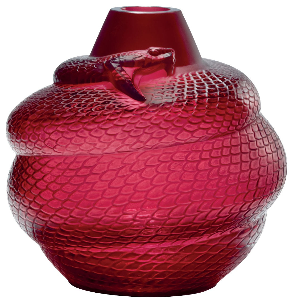 Lalique Serpent Vase Red - Contemporary - Vases - by Biggs Ltd. | Houzz