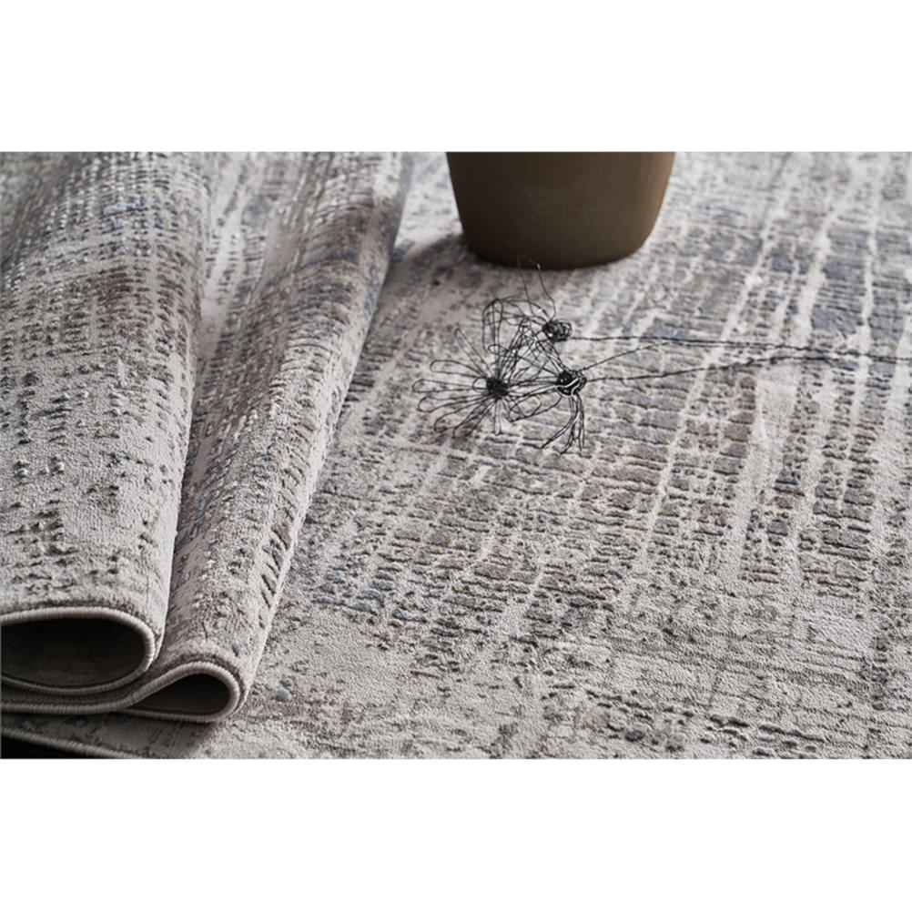 Enza Home Santana 60" x 96" Contemporary Fabric Rug in Gray Finish ...