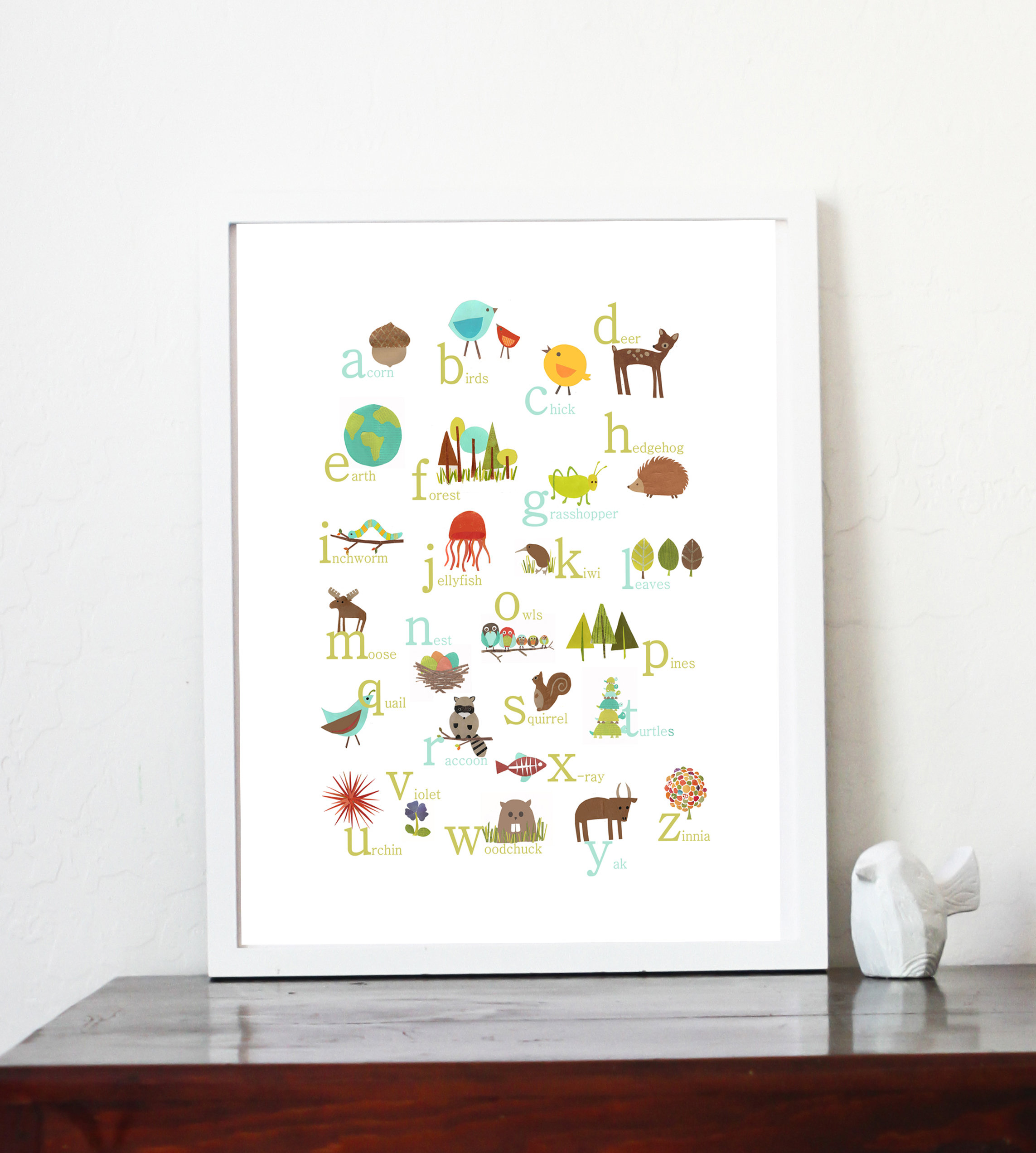 Nature Themed English Alphabet 18x24 Wall Art Poster - Contemporary ...