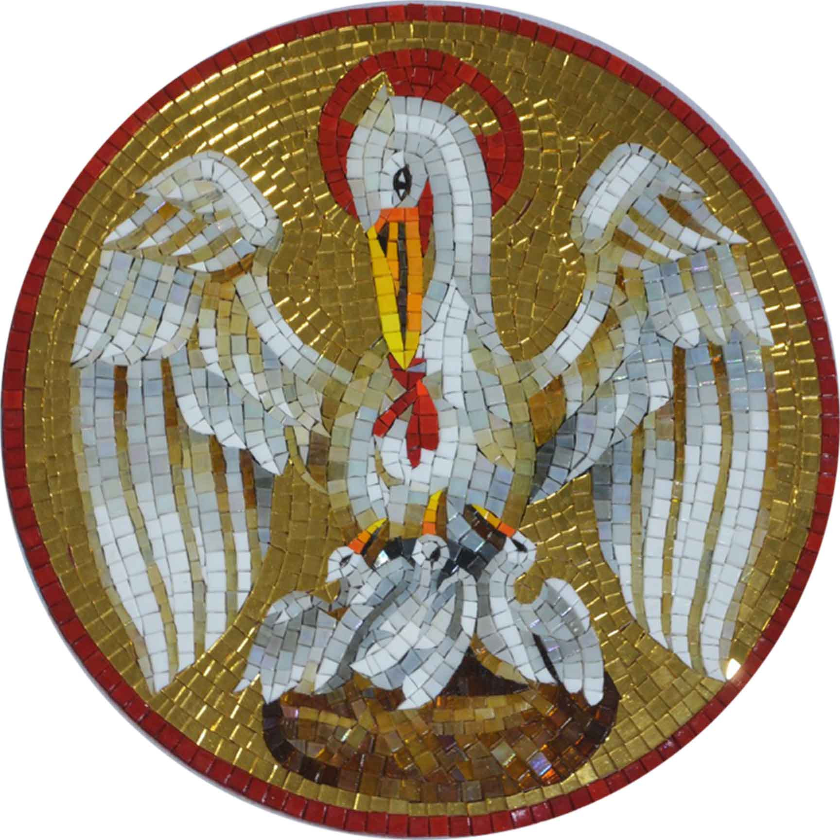 Holy Pelican - Religious Art Mosaic, 72" x 72" - Contemporary - Tile ...