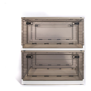 Easy Tidy Stackable Side Opening Collapsible Storage Box Sets, Xlarge ...