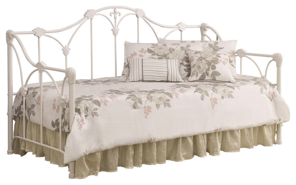 Coaster Halladay Traditional Twin Metal Daybed with Floral Frame in ...