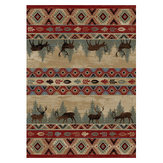 American Destination Elk Springs Red Lodge Area Rug, 2'3"x3'3" - Rustic ...