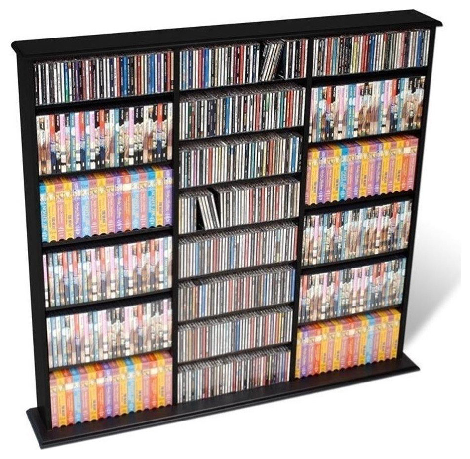 Prepac 51" Triple CD DVD Wall Media Storage Rack in Black ...