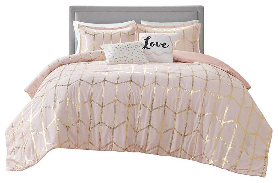 Metallic Printed Comforter Set, 36" - Contemporary - Utility Shelves ...