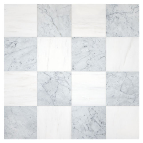 Help finding grey & white porcelain marble tile for checkerboard floor