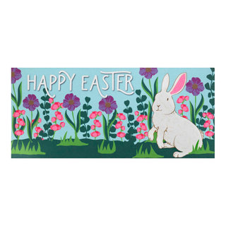 Doormat Insert, Rabbit Happy Easter - Farmhouse - Doormats - by New and ...