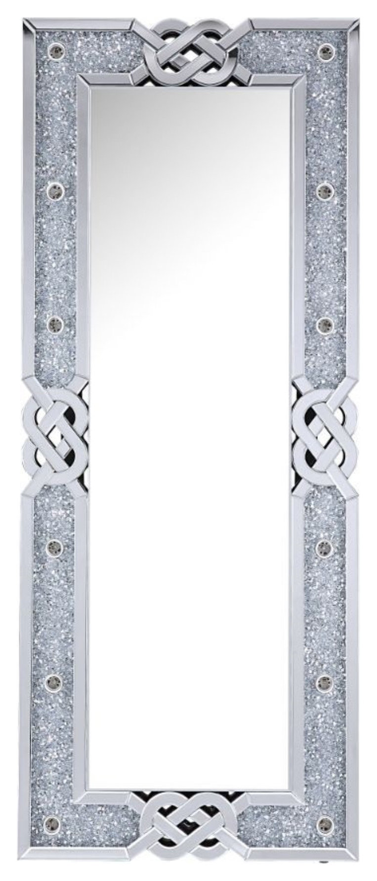 Accent Floor Mirror, Mirrored and Faux Diamonds - Contemporary - Floor ...