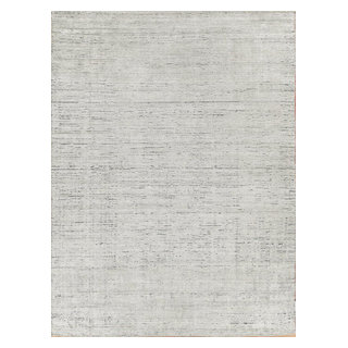 Montero Handmade Hand Loomed Wool and PET yarn Silver/Gray Area Rug, 10 ...