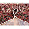 Rosewood Red Wool Hand Knotted Antique Zoroastrian Heris Rug 8' x 12'2 ...