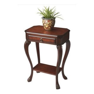 Beaumont Lane Traditional Wood Console Table in Cherry Dark Brown ...
