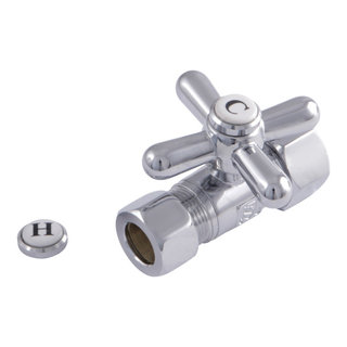 CC44451X 5/8" O.D. Compression, 1/2" O.D. Compression Straight Shut-off ...
