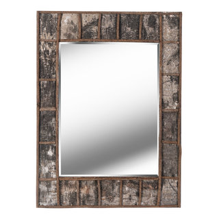 Birch Wall Mirror, Natural Birch Bark, Rustic, 38" Height, 28" Width ...