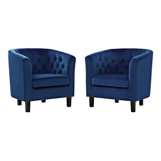 Navy Prospect 2 Piece Performance Velvet Armchair Set - Contemporary ...