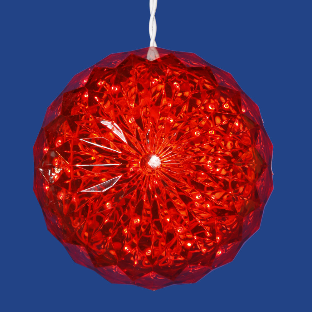 30Lt X 6" Led Red Crystal Ball Outdoor - Contemporary - Holiday ...