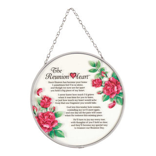 The Reunion Heart Poem Suncatcher - Traditional - Stained Glass Panels ...