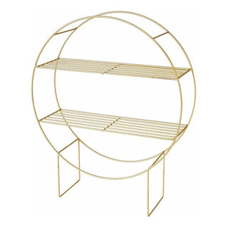 Golden Glam 2 Shelf Ring Floor Rack - Contemporary - Display And Wall ...