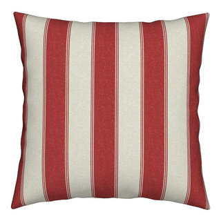 Americana Stripe Red Striped Throw Pillow, Cover Only - Contemporary ...