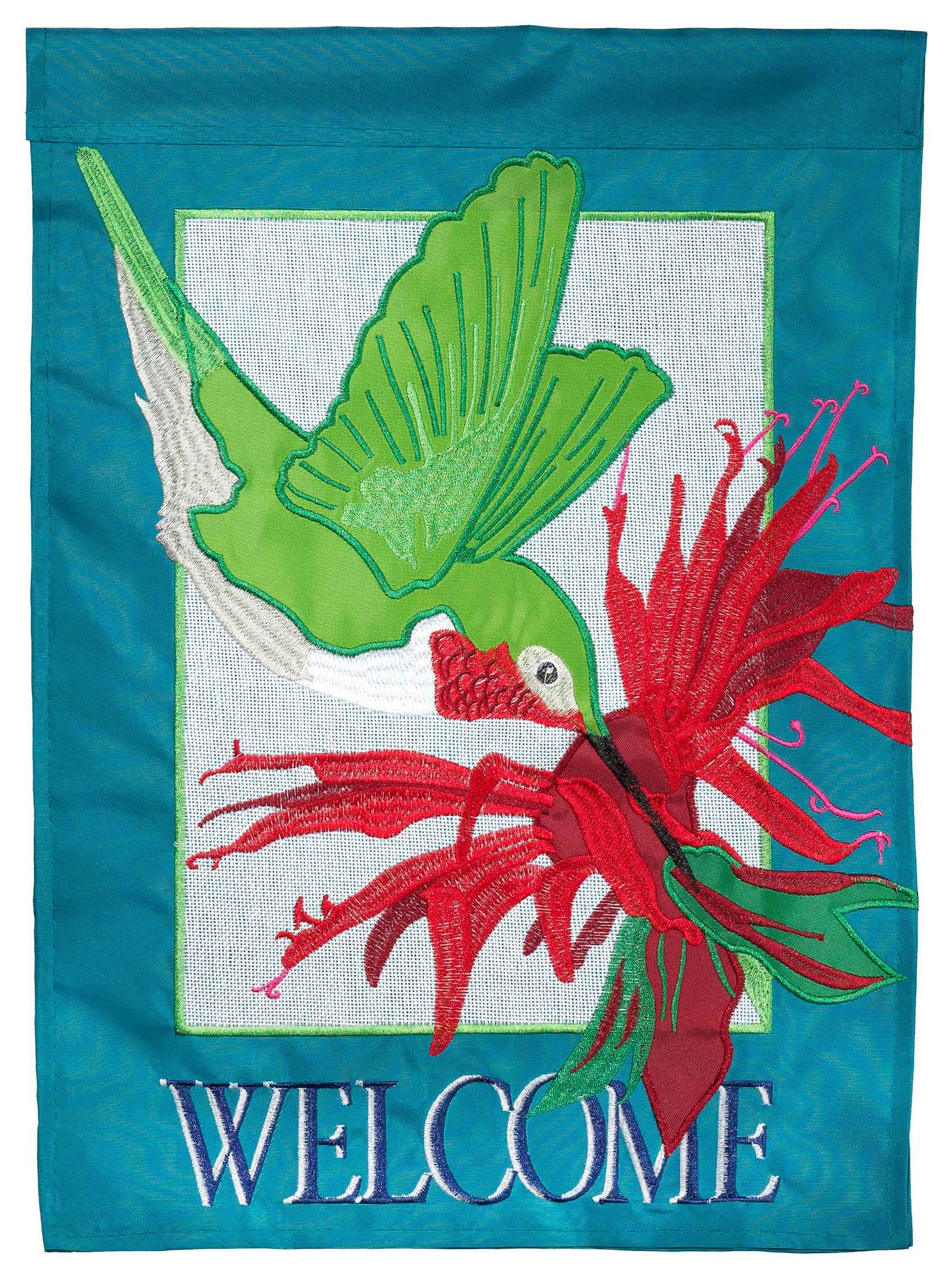 Flag Hummingbird Welcome, Burlap, Large - Traditional - Flags And ...