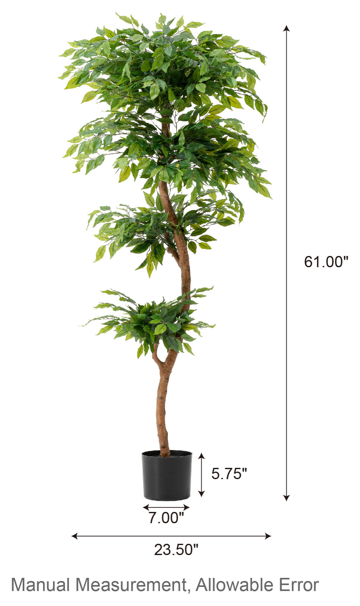 5' Creative Shaped Faux Ficus Tree in Pot - Traditional - Artificial ...
