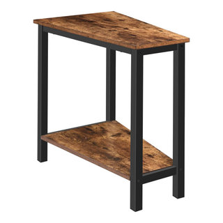 Modern Wedge End Table with Extra Bottom Shelf for Small Space ...