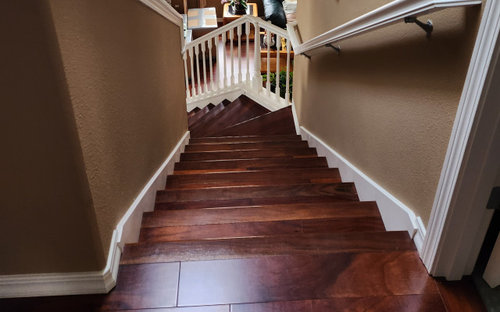 Color matching handrail with floors