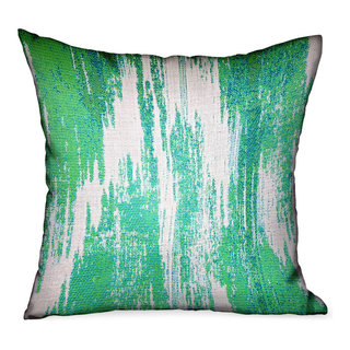 Green Avalanche Green Ikat Luxury Outdoor/Indoor Throw Pillow 12"x20 ...