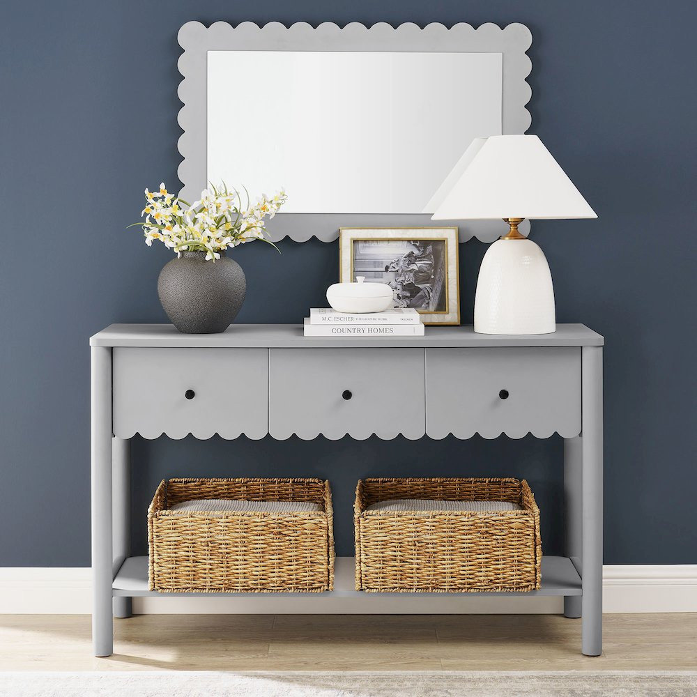 Emmeline 3-Drawer Scalloped Console Table - Contemporary - Dining Sets ...