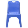 Blue Plastic Stackable School Chair with Carrying Handle and 11'' Seat ...