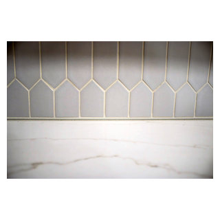 Two-Tone Neutral Kitchen with Quartz Countertop and Soho Picket ...