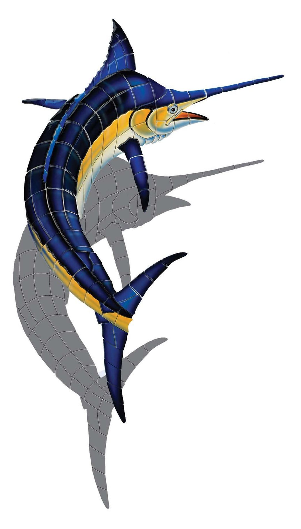 Marlin Ceramic Swimming Pool Mosaic, 60" x 45" - Beach Style - Accent ...