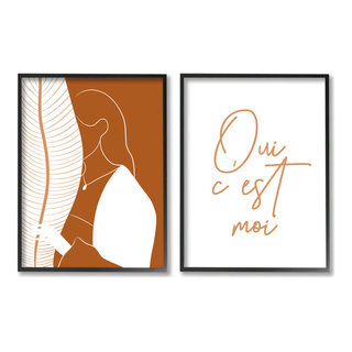 Oui C'est Moi French Woman Behind Palms, 11" x 14" - Tropical - Prints ...