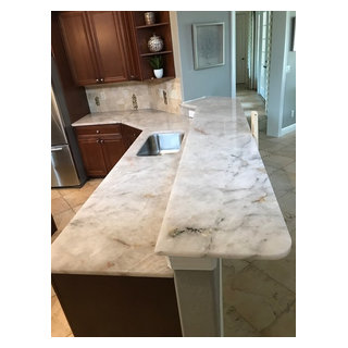 Cristallo Quartzite Counter Tops - Miami - by Carrara Kitchens & Baths ...