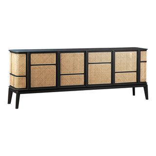 Deco Black and Cane Sideboard - Tropical - Buffets And Sideboards - by ...