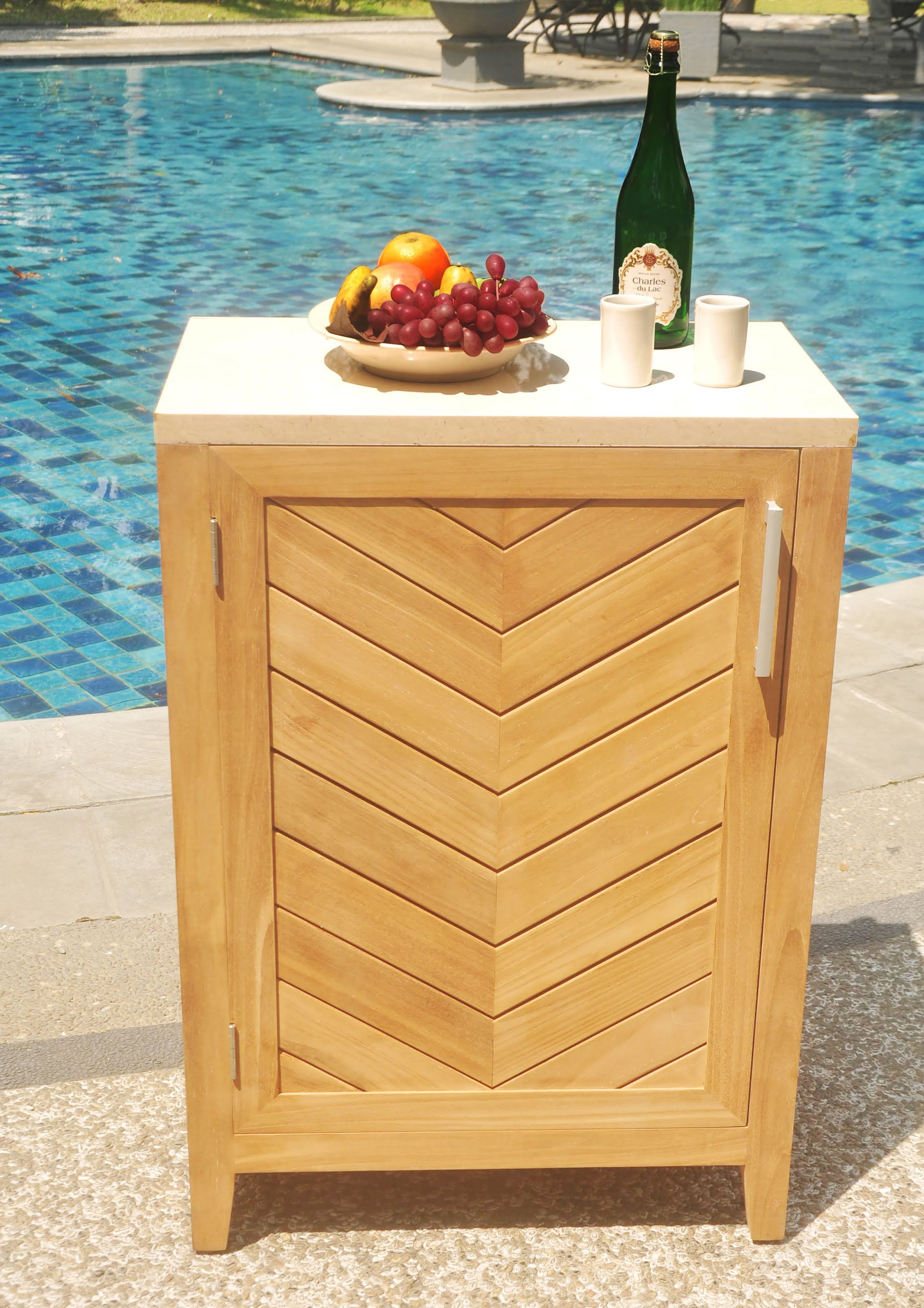 Ventura Teak Storage Cabinet Single Door - Bar, Patio Serving Area ...