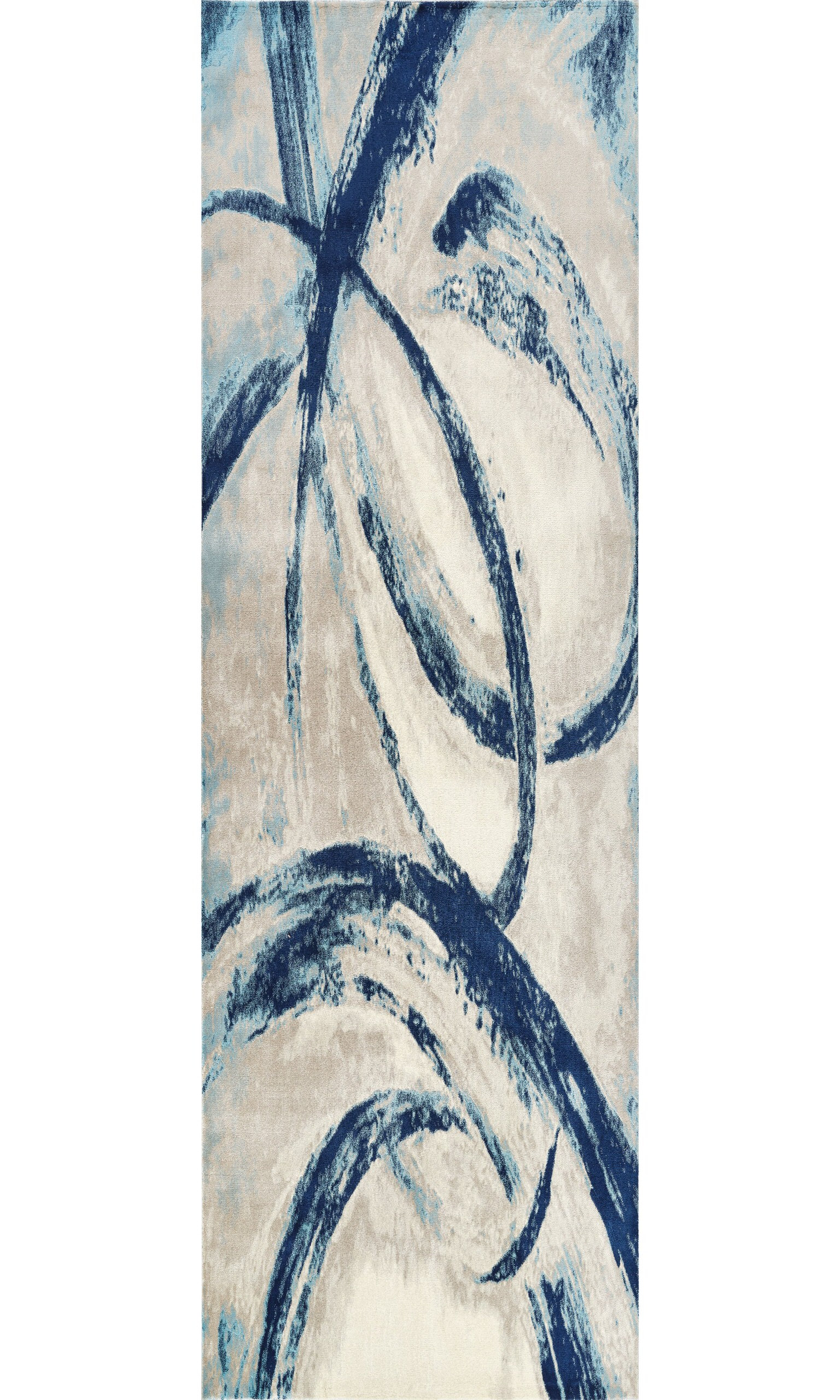 Damian Navy/Beige Rug, 2'7"x10' Runner - Contemporary - Hall And Stair ...