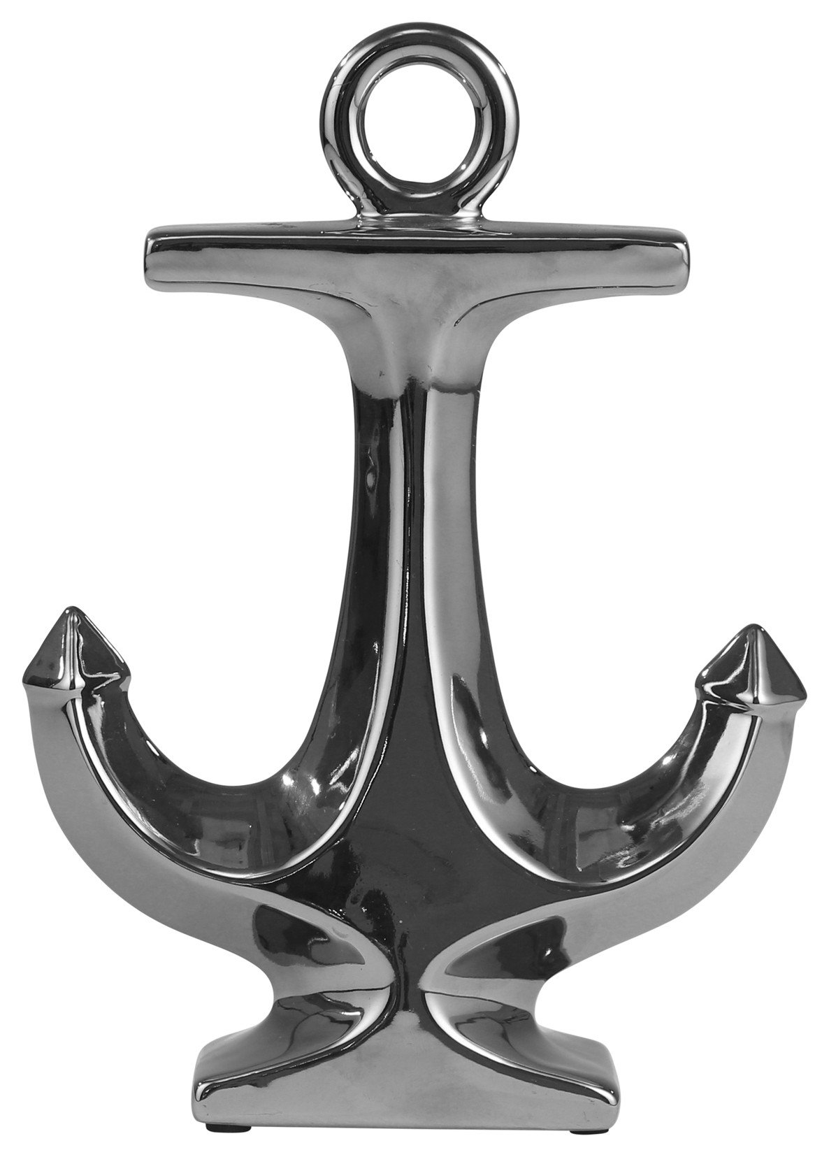 Anchor, Ceramic, 10", Silver - Beach Style - Decorative Objects And ...