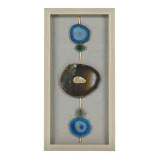 Natural Agate Slice Shadow Box Wall Décor - Contemporary - Wall Accents ...