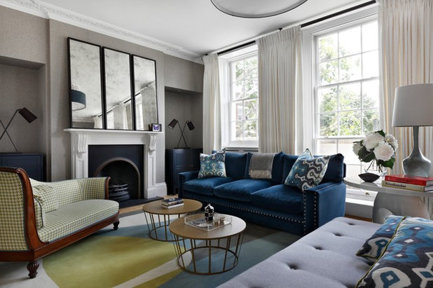 9 Ways to Work Your Room Around a Blue Sofa | Houzz IE