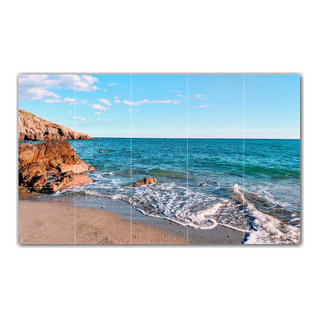 Beach Ceramic Tile Wall Mural HZ500054, 30" Wide x 18" High - Beach ...