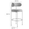 Albie Fabric Bar Stools - Set of 2 - Gray Silver - Contemporary - Bar ...