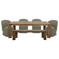 Parker House Crossings Downtown 86 In. Dining Table With 4 Upholstered ...