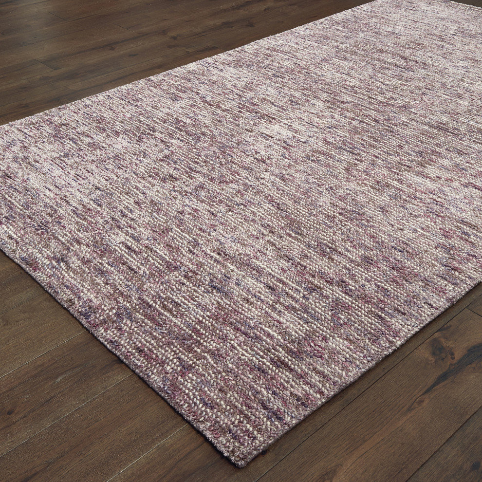 Liana Hand-Tufted Wool and Viscose Shaded Solid Purple/Pink Rug, 8' x ...