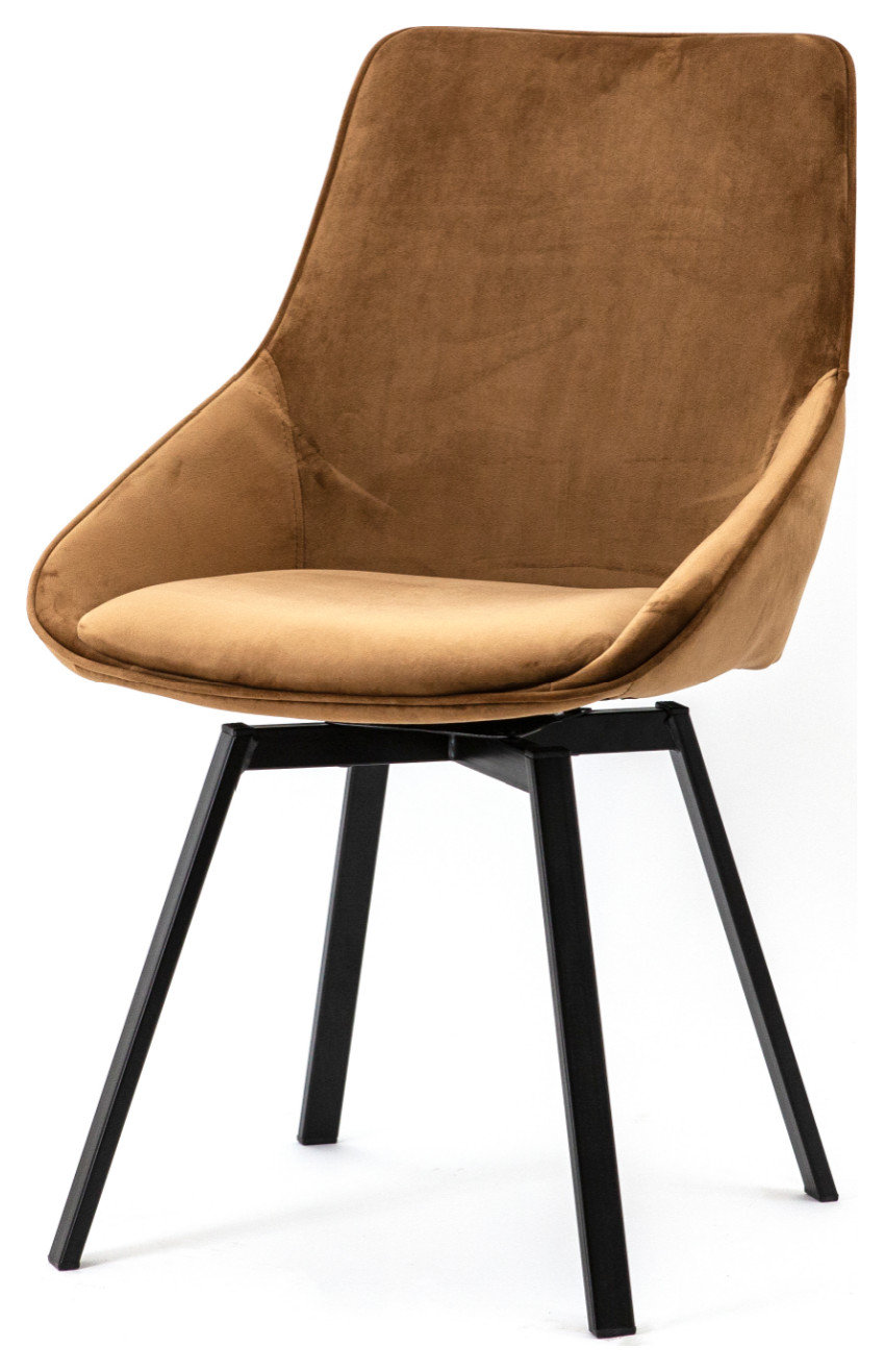 Brown Velvet Dining Chairs (2) | By-Boo Beau - Midcentury - Dining ...