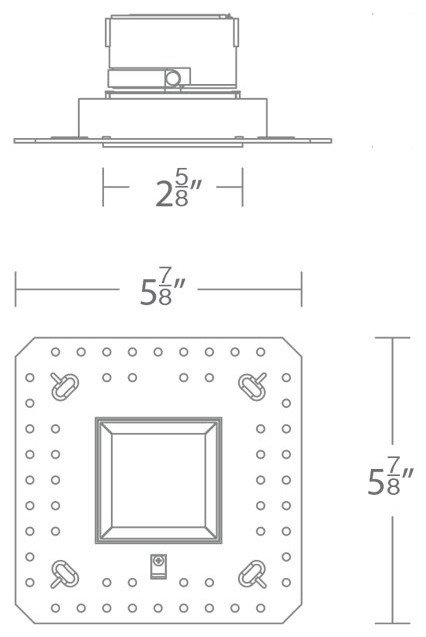 Aether LED 2" Square Invisible Trim With LED-Light Engine 3500K 50 Deg ...