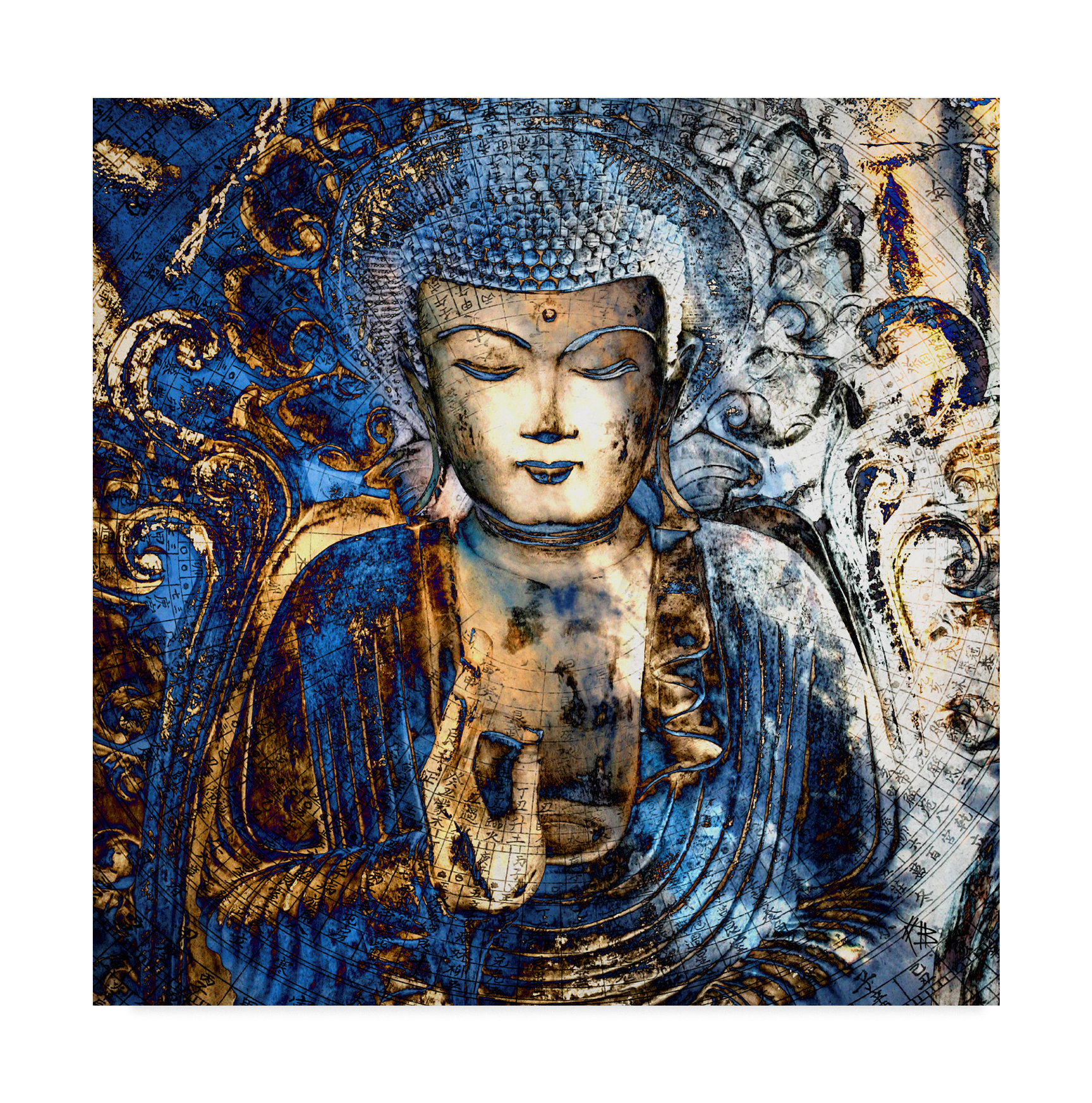 Fusion Idol Arts 'Inner Guidance' Canvas Art, 14"x14" - Asian - Prints ...